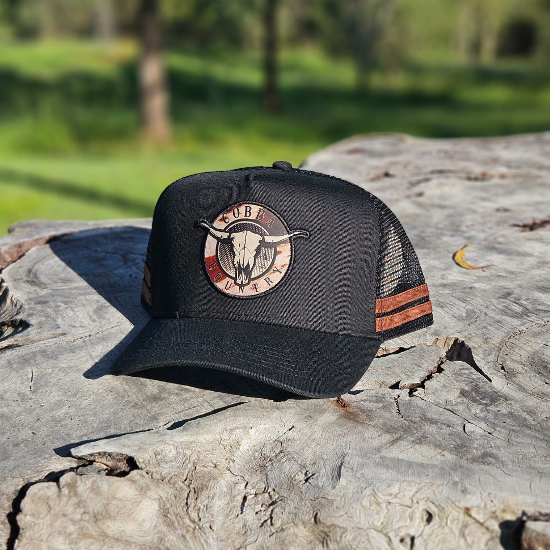 Trucker Hat - Hunter Cowhide – Cobba Country