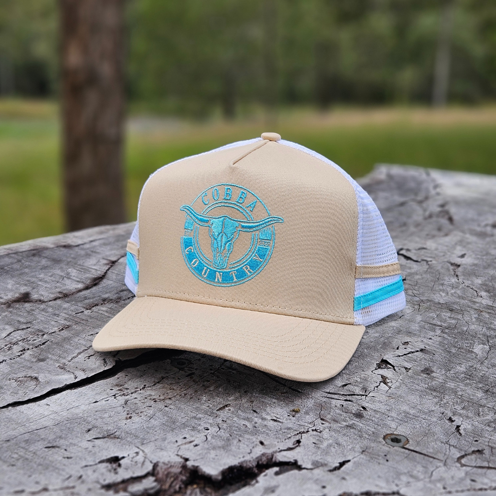 Trucker Hat - Hunter Tan & Blue – Cobba Country